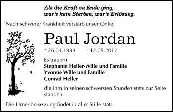 Traueranzeigen von Paul Jordan | www.abschied-nehmen.de