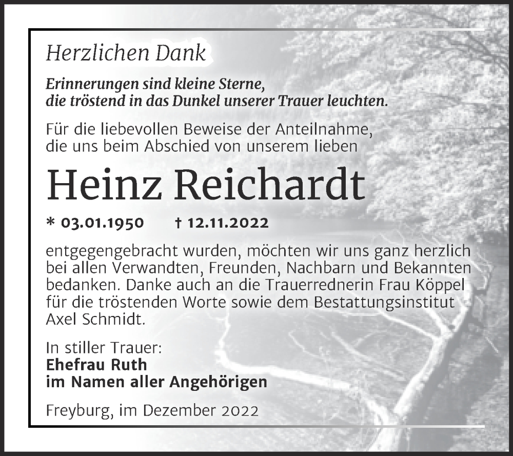 Traueranzeigen von Heinz Reichardt | www.abschied-nehmen.de Traueranzeigen von Heinz Reichardt | www.abschied-nehmen.de