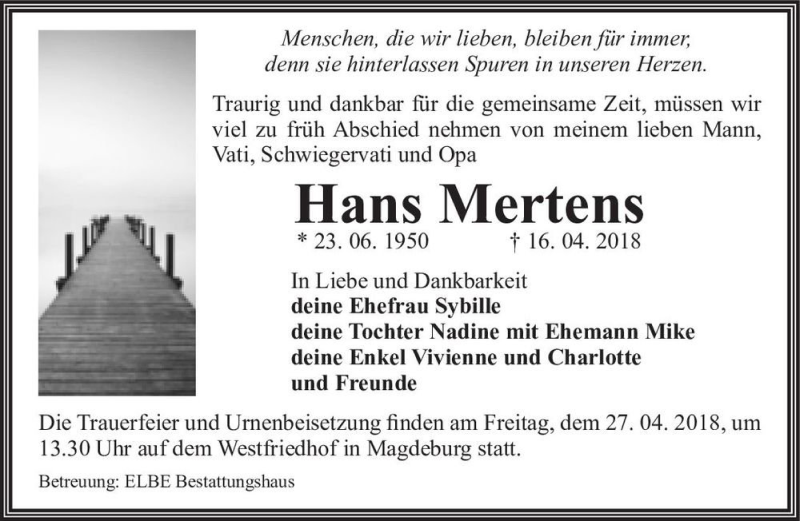 Traueranzeigen von Hans Mertens | www.abschied-nehmen.de