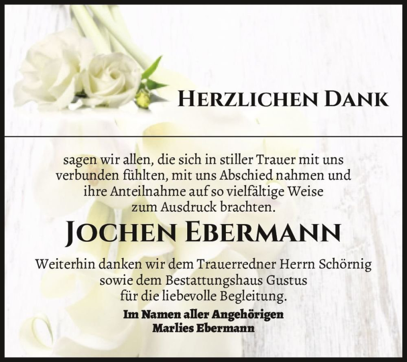 Traueranzeigen von Jochen Ebermann | www.abschied-nehmen.de