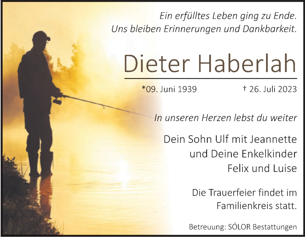 Traueranzeigen von Dieter Haberlah | www.abschied-nehmen.de Traueranzeigen von Dieter Haberlah | www.abschied-nehmen.de