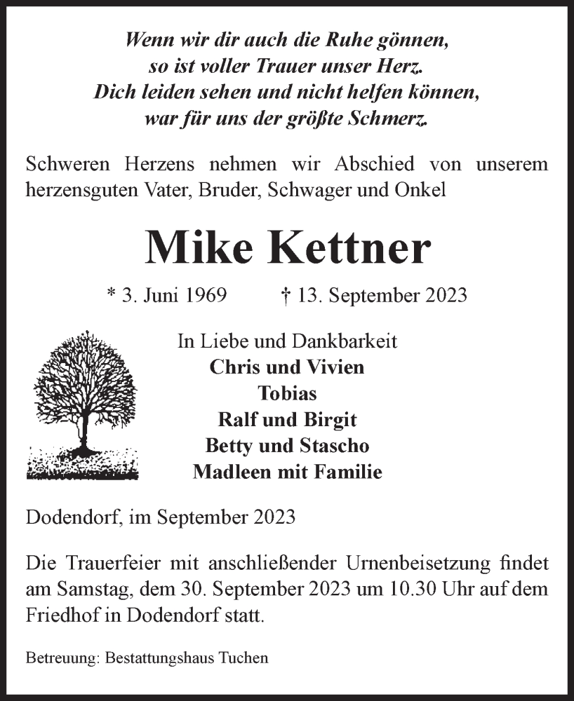 Traueranzeigen von Mike Kettner | www.abschied-nehmen.de