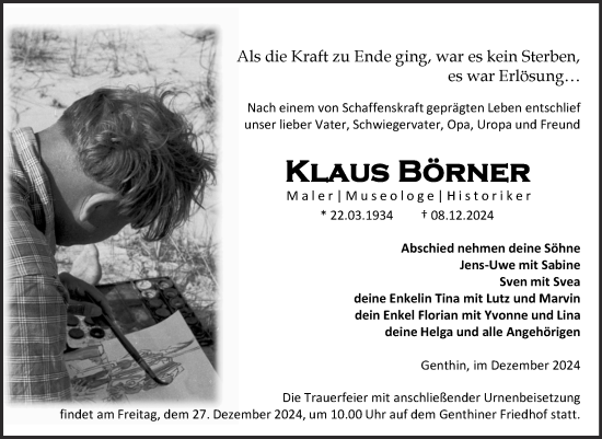 Traueranzeigen von Klaus Börner | www.abschied-nehmen.de